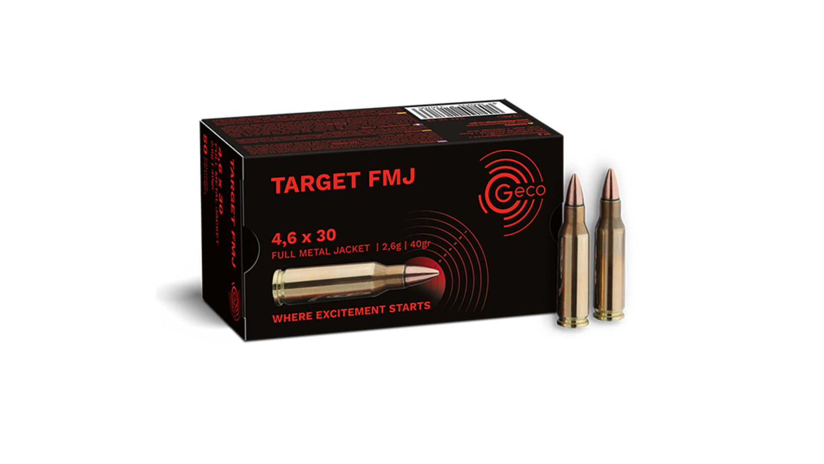 GECO 4,6x30 Target FMJ 40grs | Spartan Arms