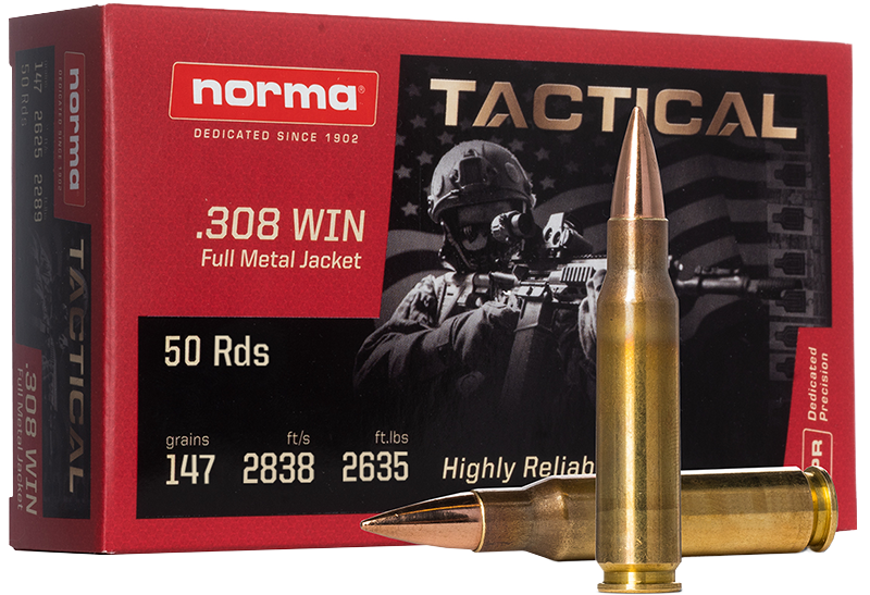norma .308 Tactical FMJ 147grs | Spartan Arms